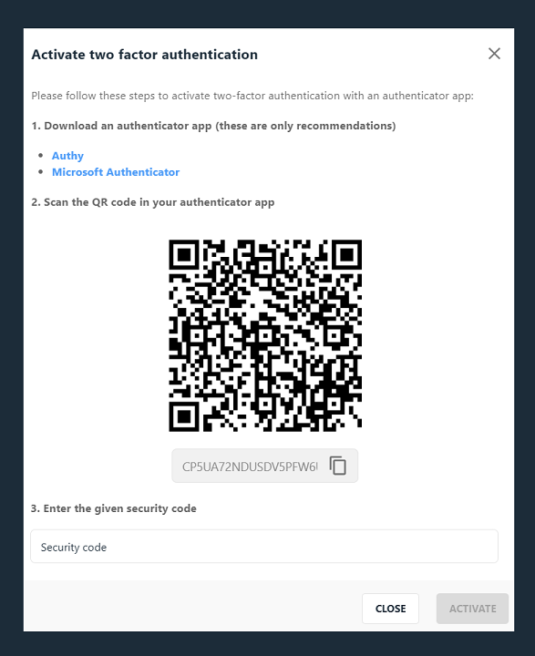 Authentification double facteur (2FA) – TimeTonic v7