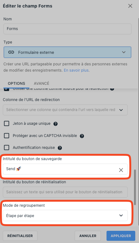 Exercice 2 : Créer un formulaire externe – TimeTonic v7