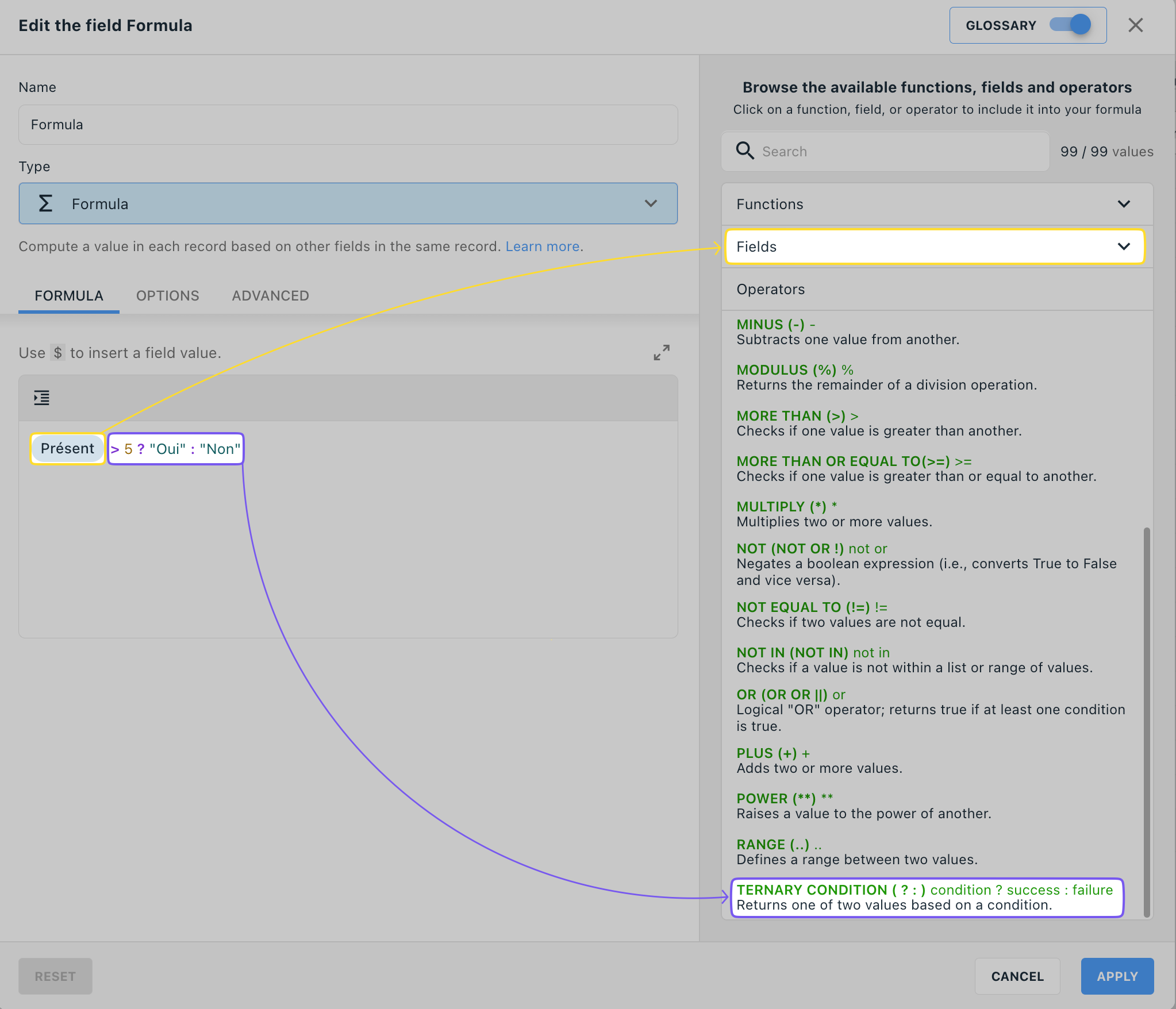 TERNARY CONDITION ( ? : ) – TimeTonic v7 - EN