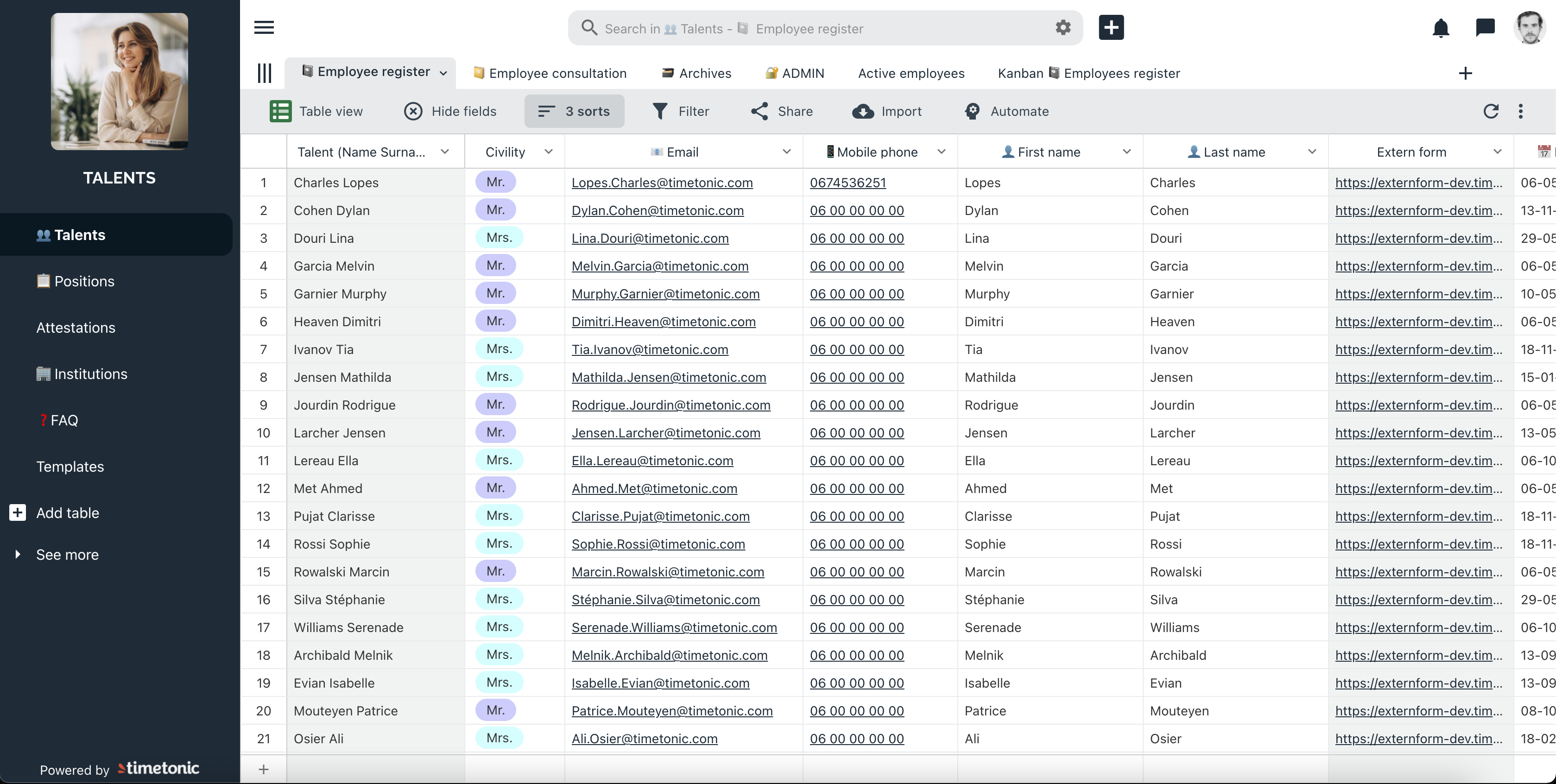 TimeTonic Glossary – TimeTonic v7 - EN